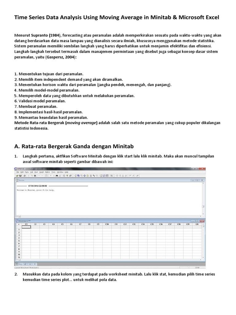 Time Series Data Analysis Using Moving Average in Minitab & Microsoft Excel | PDF