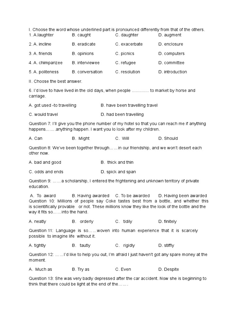 Grade 9 Test 14 | PDF | Teachers | Classroom