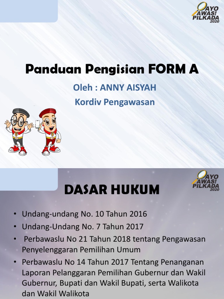 Panduan Pengisian FORM A | PDF