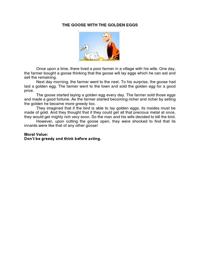 The Goose With The Golden Eggs | PDF