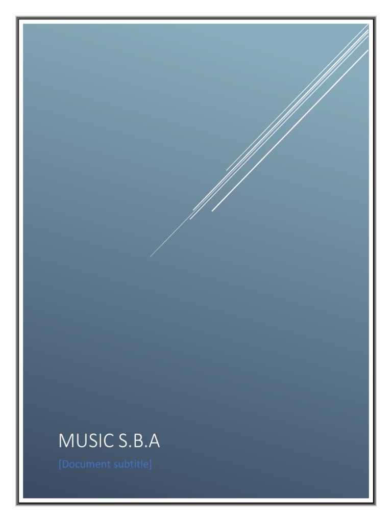 Matthew Daniel Music SBA | PDF | Tempo | Singing