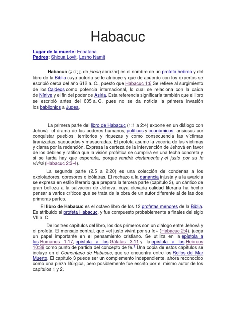 Habacuc | PDF | Nevi'im | Contenido bíblico