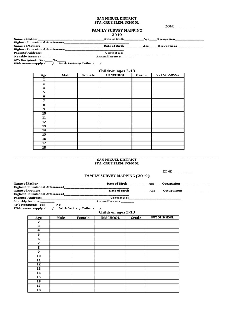 Family Mapping Form | PDF