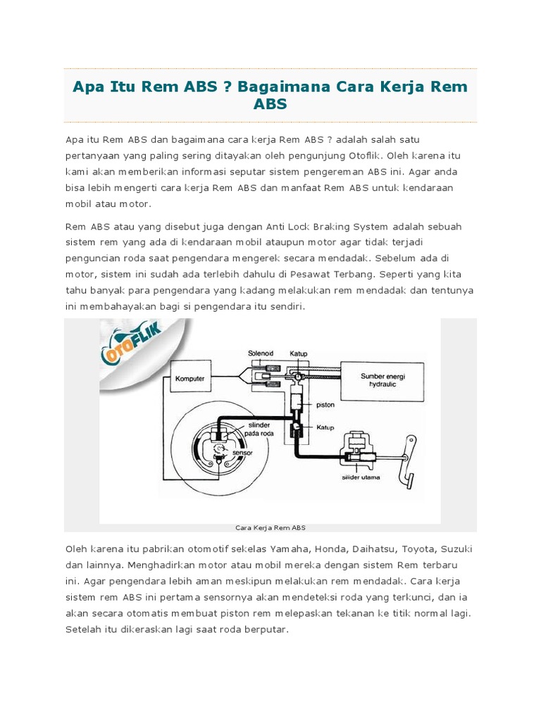 Apa Itu Rem ABS | PDF