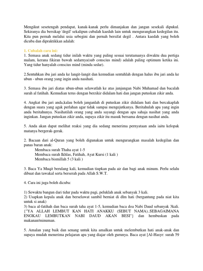 DOA | PDF | Pengembangan Diri