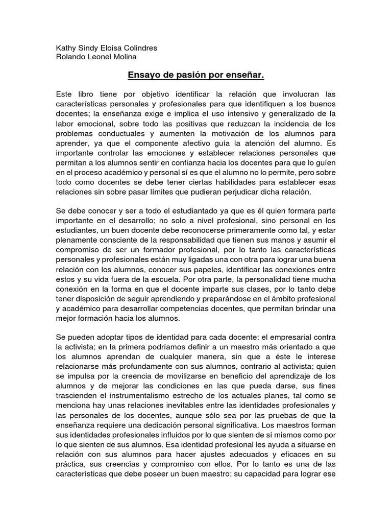 05, 06 Kathy Colindres, Rolando Molina - Pasión Por Enseñar | PDF ...