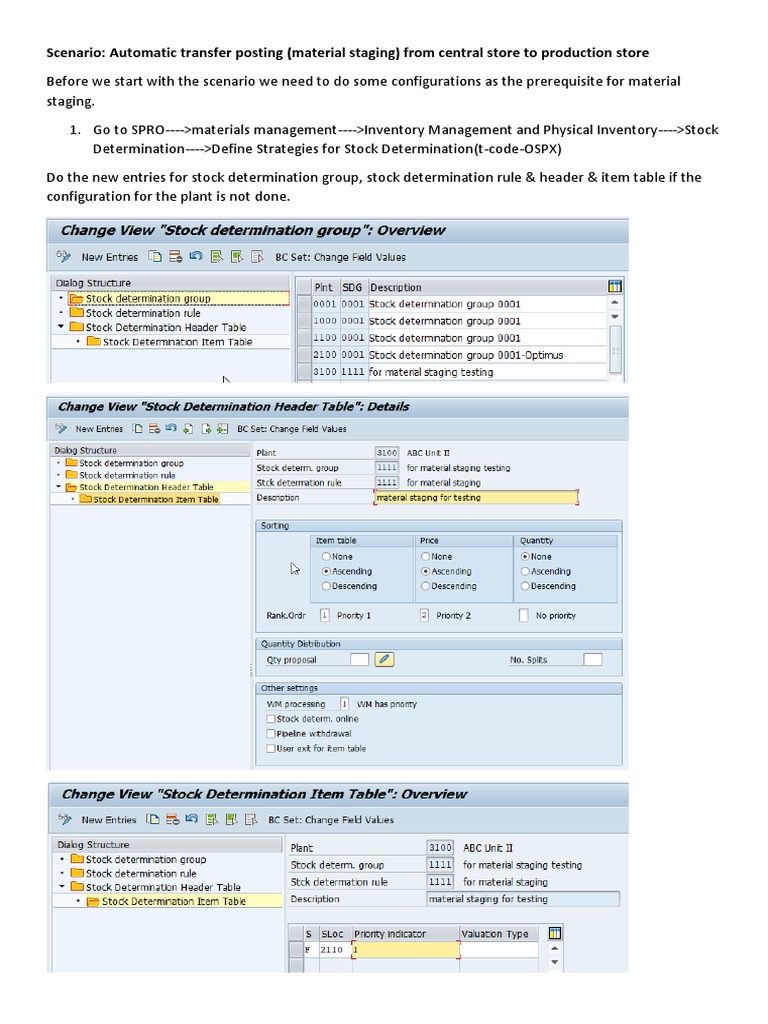 Material Staging Scenario | PDF | Inventory | Computing