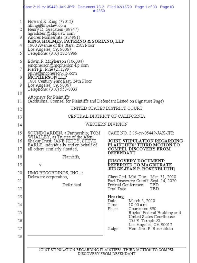 031132458105 | PDF | Discovery (Law) | Motion To Compel