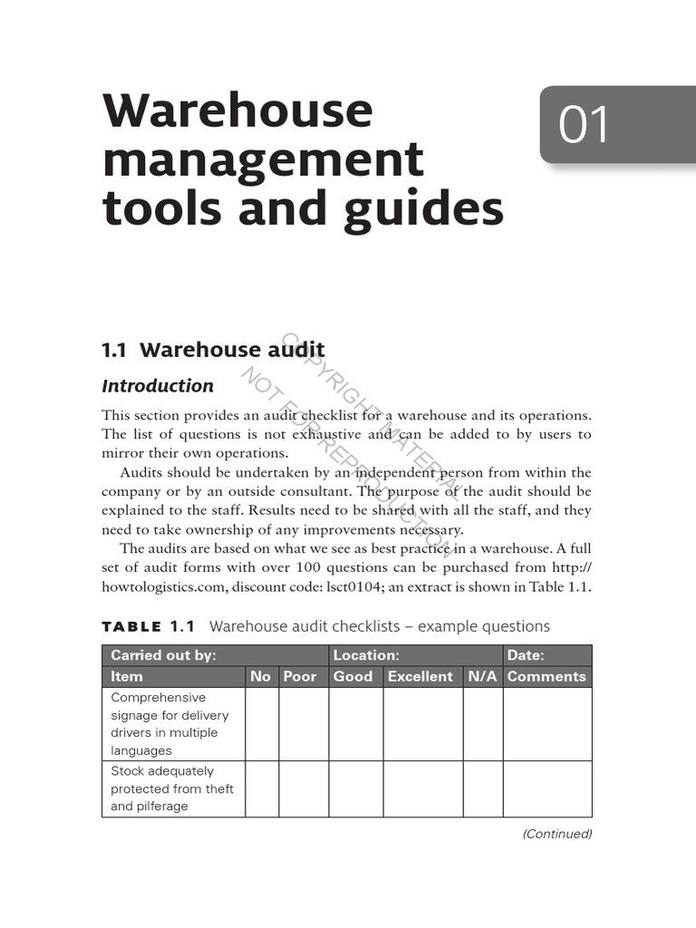 Warehouse Management Tools and Guides PDF | PDF | Warehouse | Logistics