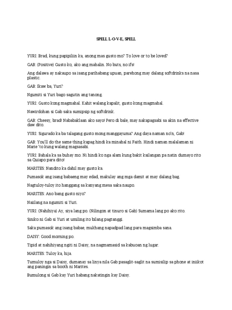 SPELL L O V E SPELL Script | PDF