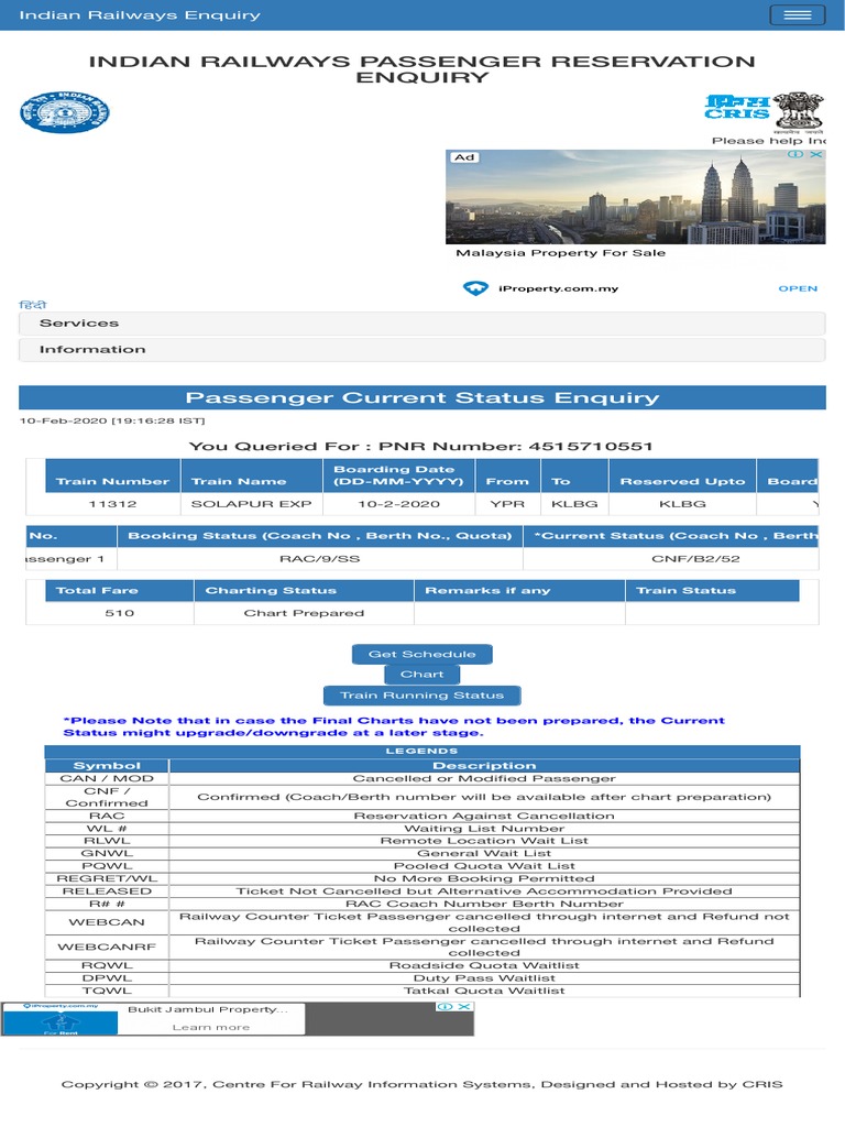 Welcome To Indian Railway Passenger Reservation Enquiry PDF | PDF ...