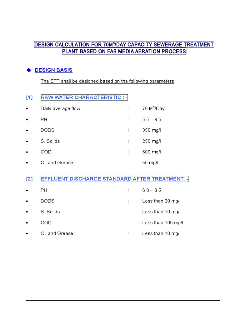 STP Calculation | PDF | Filtration | Litre