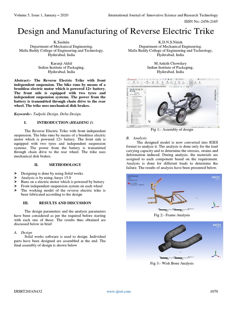 Reverse Electric Trike Design and Fabrication | PDF | Deformation ...