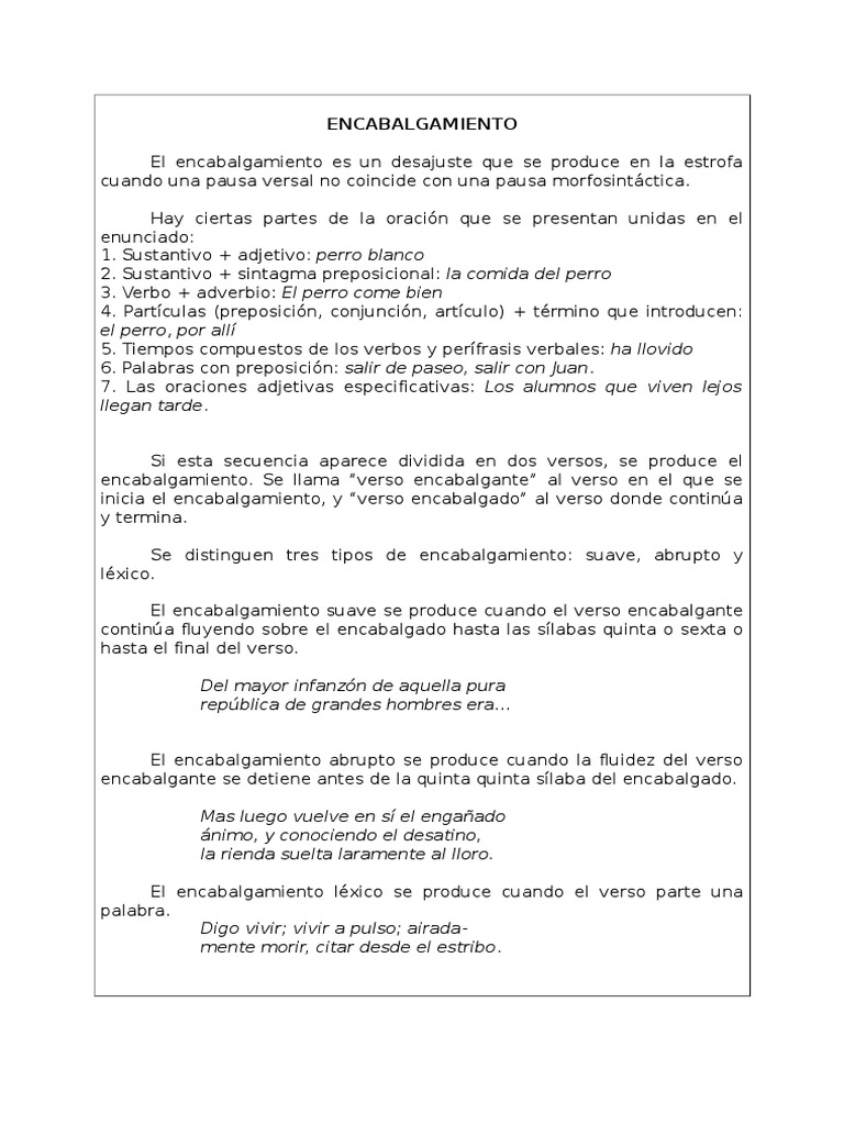ENCABALGAMIENTO | PDF