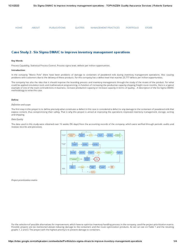 DMAIC Case Studies PDF | PDF | Six Sigma | Data Quality