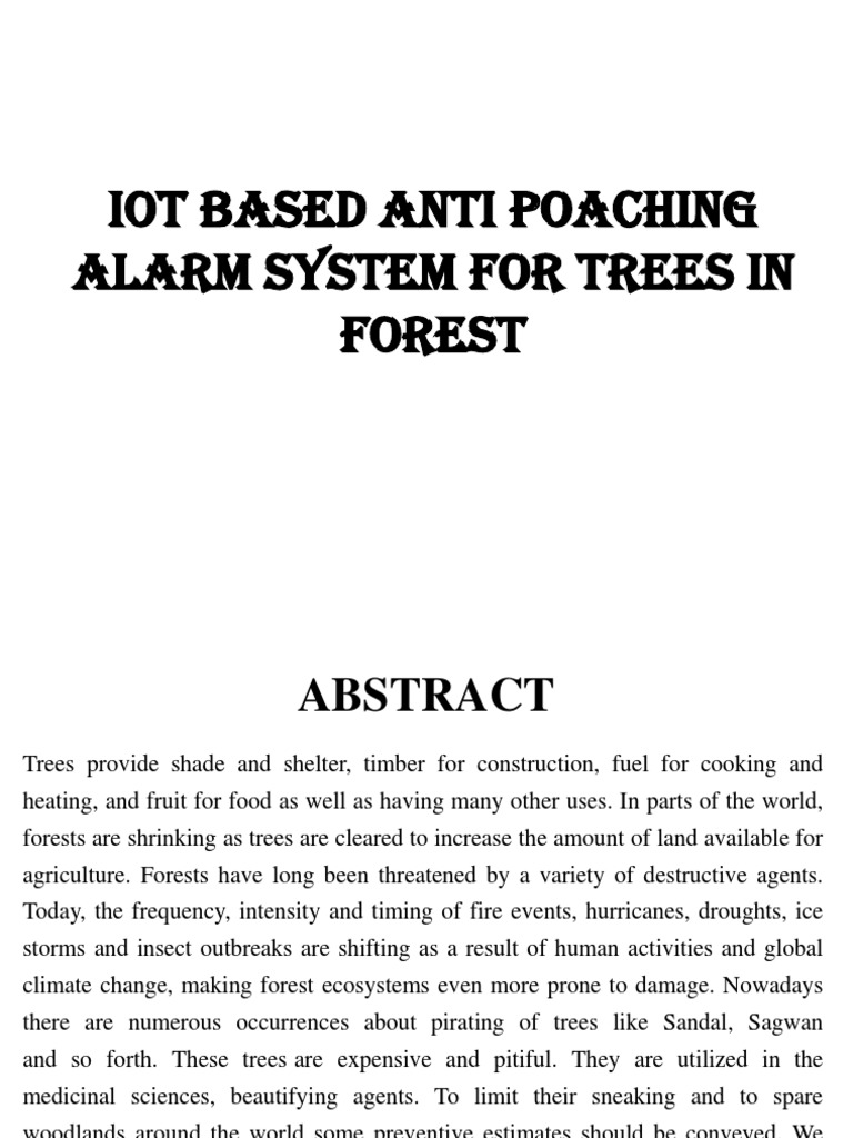 IoT Anti-Poaching System for Forests | PDF | Forests | Trees