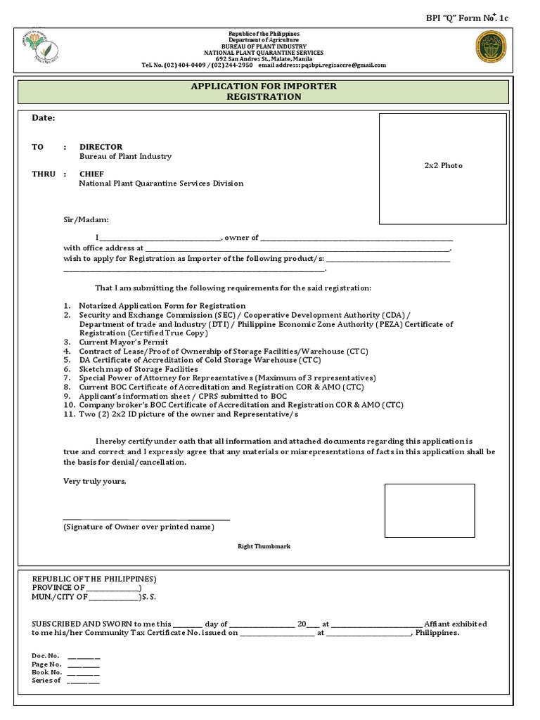 Application Form For Import Registration | PDF | Government Information ...