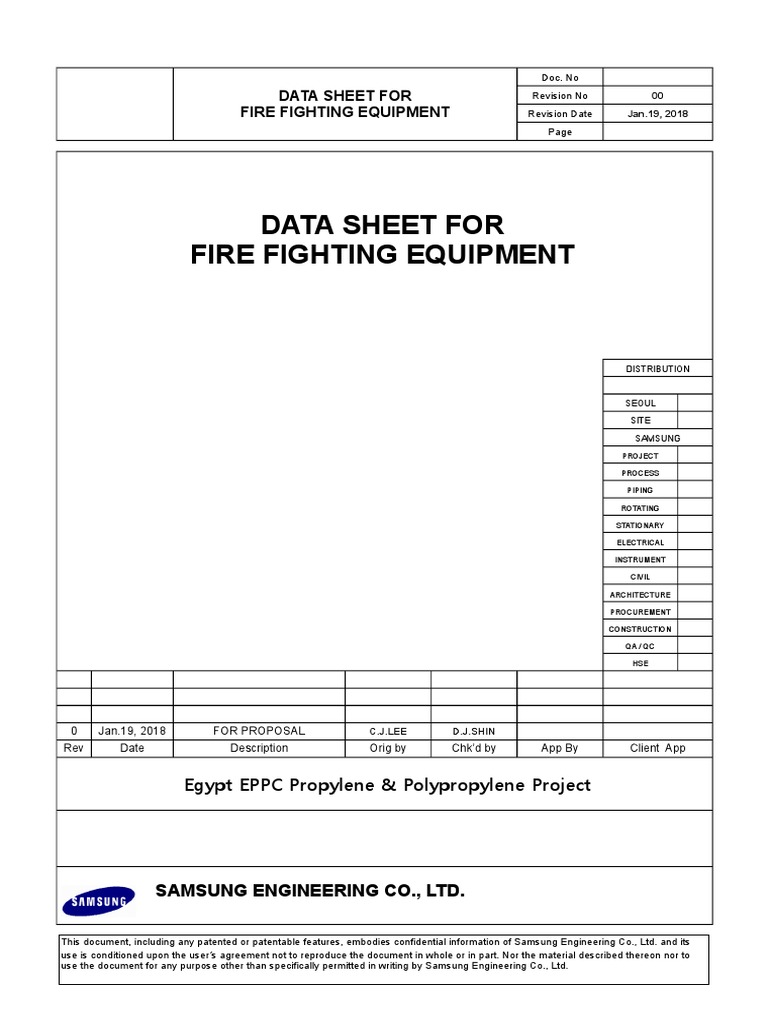 Attachment 1 Datasheet For Fire Fighting Equipment 180118 Rev 0 | PDF ...