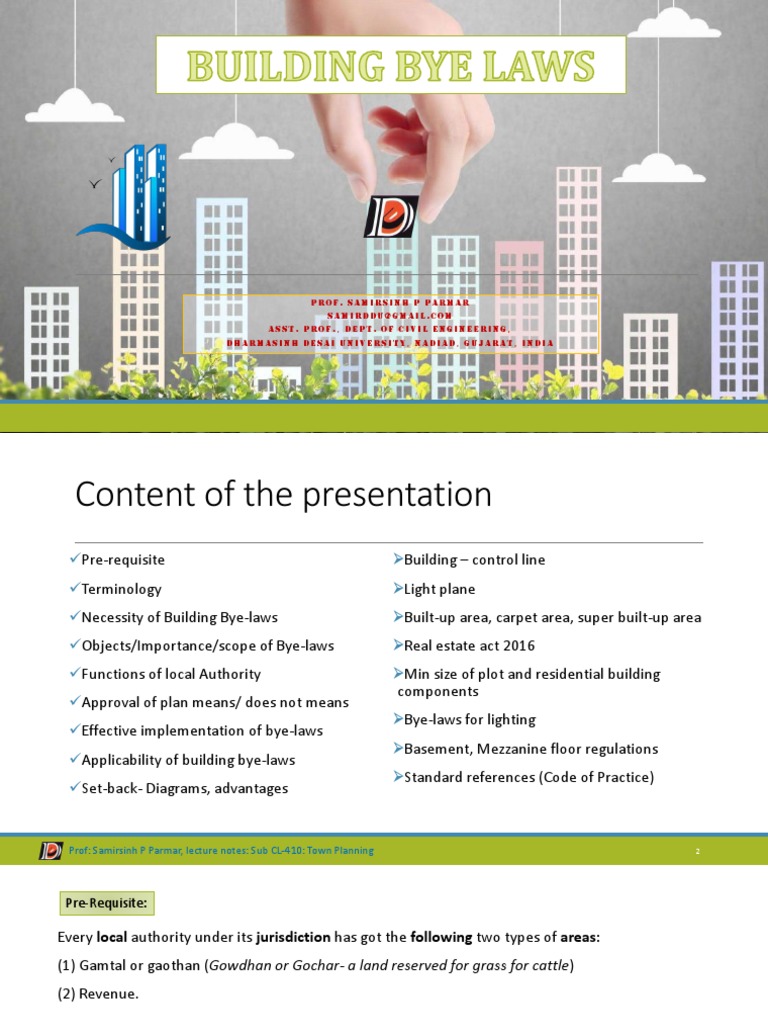 Lec-9 Building BYE-Laws SPP | PDF | Basement | By Law