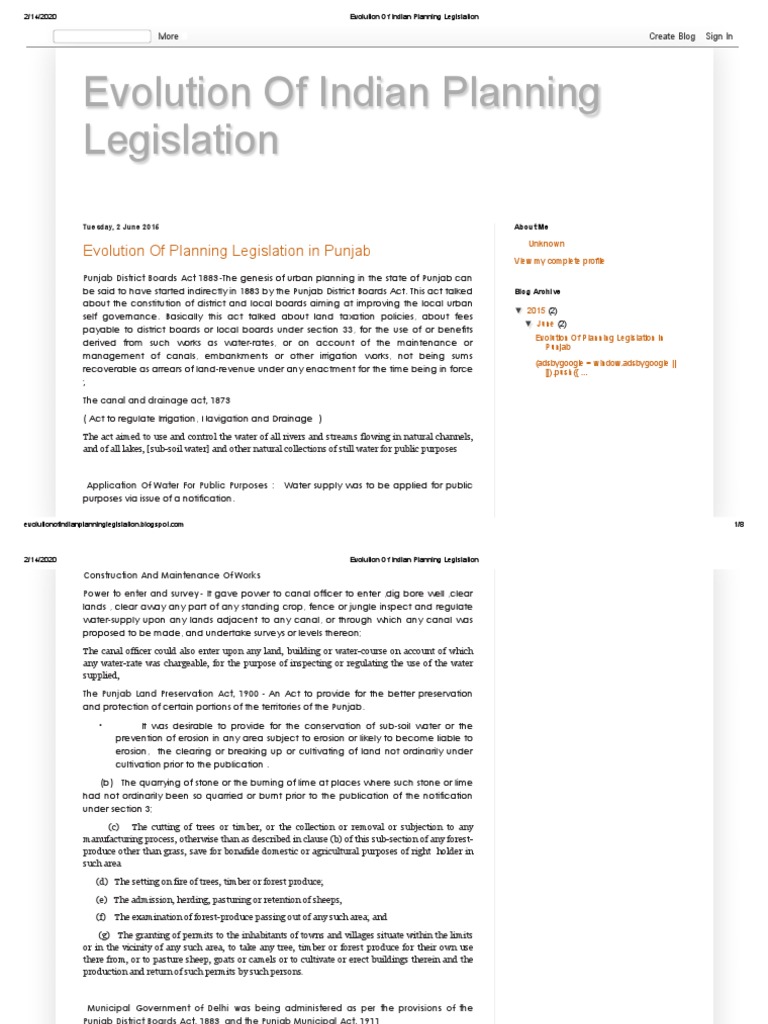 Evolution of Indian Planning Legislation | PDF | Kolkata