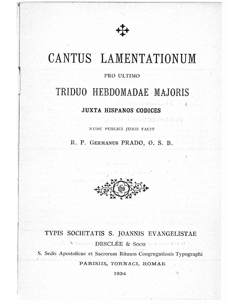 Cantus Lamentationum (Old Mozarabic/Spanish Melodies) | PDF