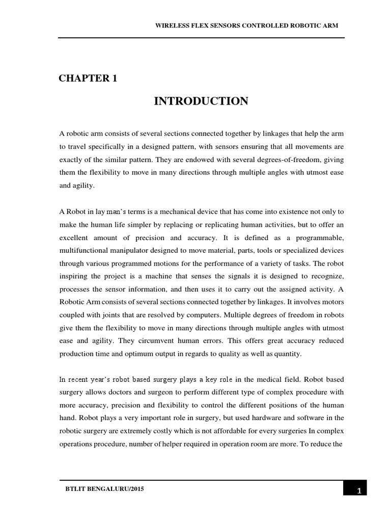 Wireless Flex Sensor Control Robot Arm | PDF | Arduino | Robotics