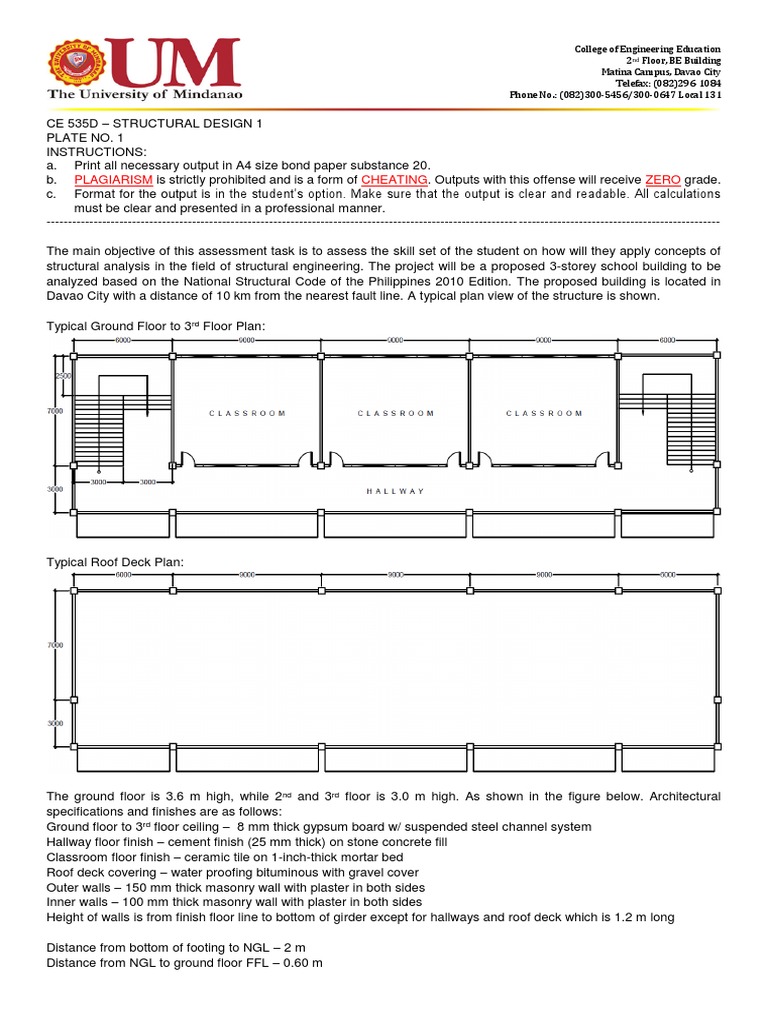 Plate No. 1 Reinforced Concrete Design | PDF | Economic Sectors | Civil ...