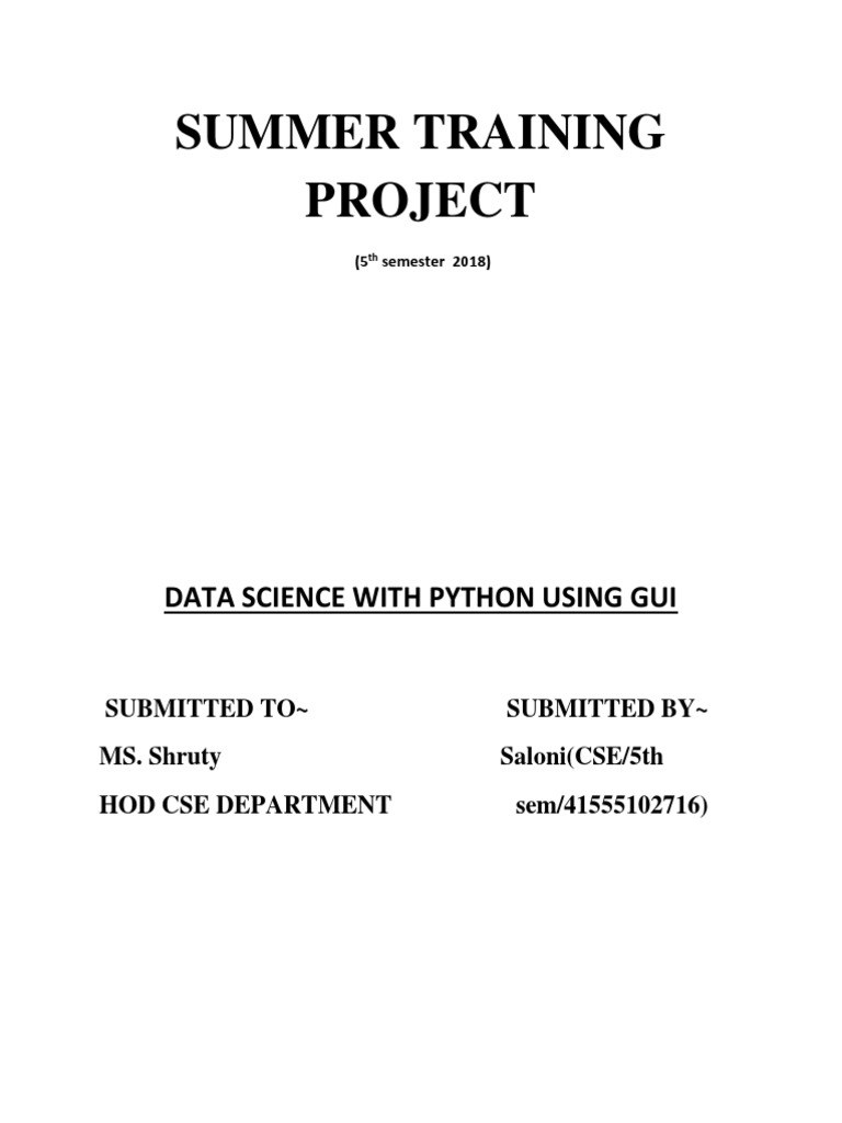 Data Science With Python Using Gui Pdf Python Programming Language