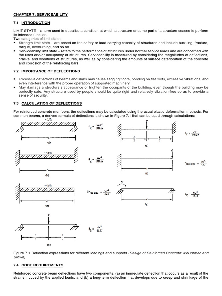 Serviceability Limit States and Deflection Calculations | PDF | Beam ...