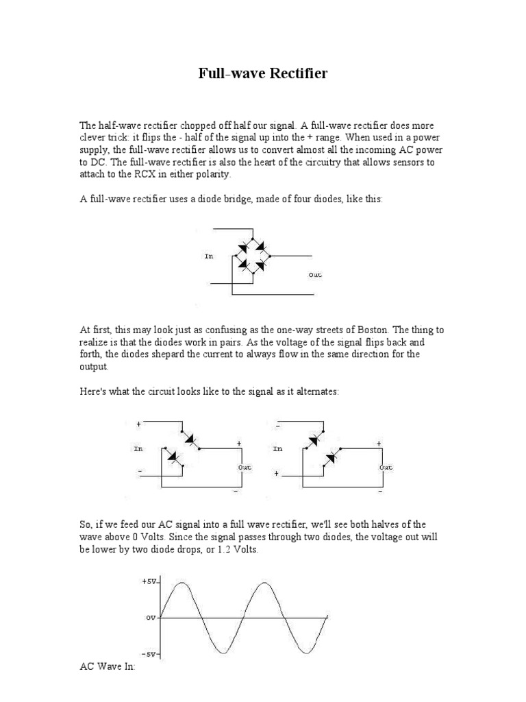 Full-Wave Rectifier Power Supply Guide | PDF | Rectifier | Direct Current