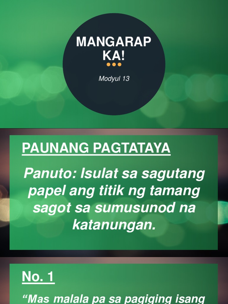 Mangarap Ka! - Modyul 13 - 1 - G7 | PDF