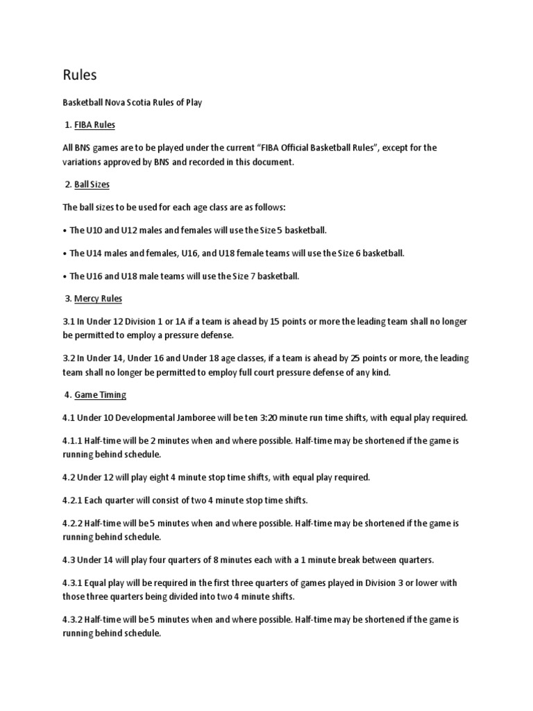 BNS Rules of Play | PDF | Athletic Sports | Leisure