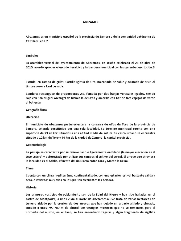 Abezames: Historia y Patrimonio | PDF | Viajes y turismo