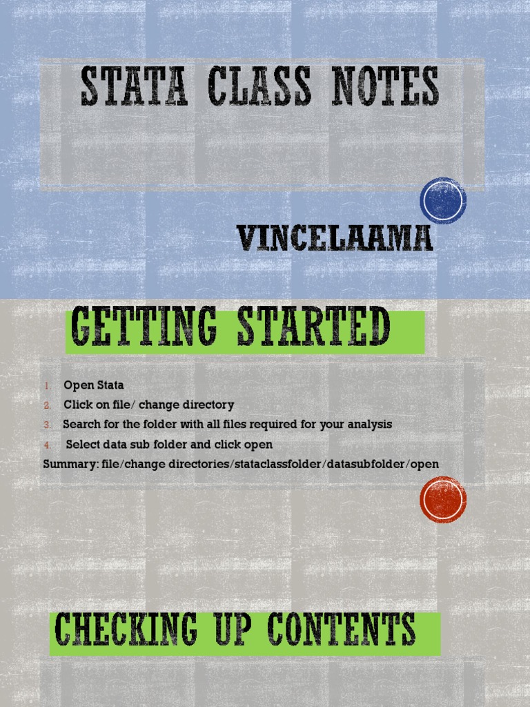 Stata Class Notes | PDF | Student's T Test | Mean