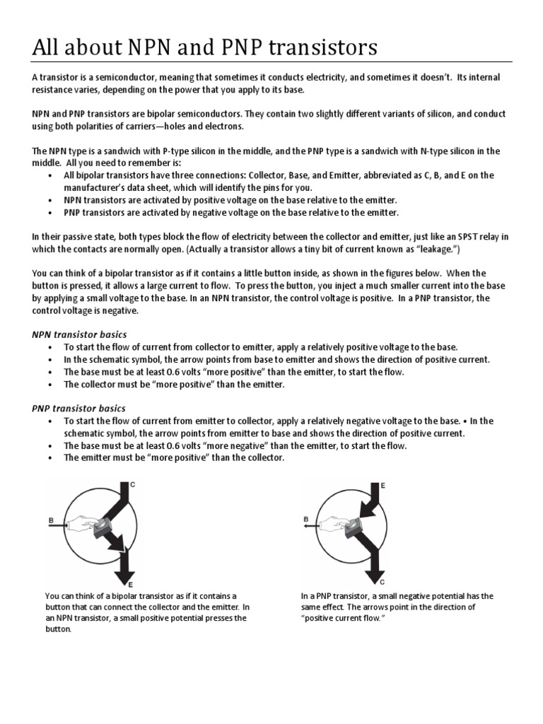 All About NPN and PNP Transistors | PDF | Bipolar Junction Transistor ...