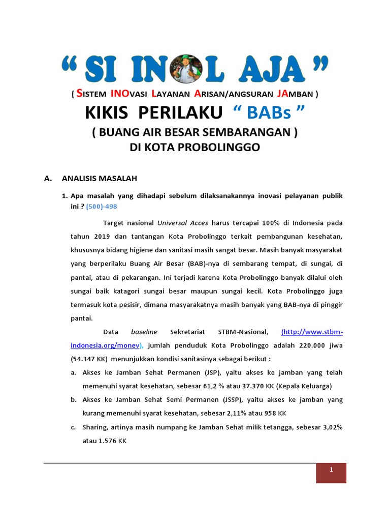 Contoh Proposal Inovasi 'SI INOL AJA' (SISTEM INOVASI LAYANAN ARISAN ...