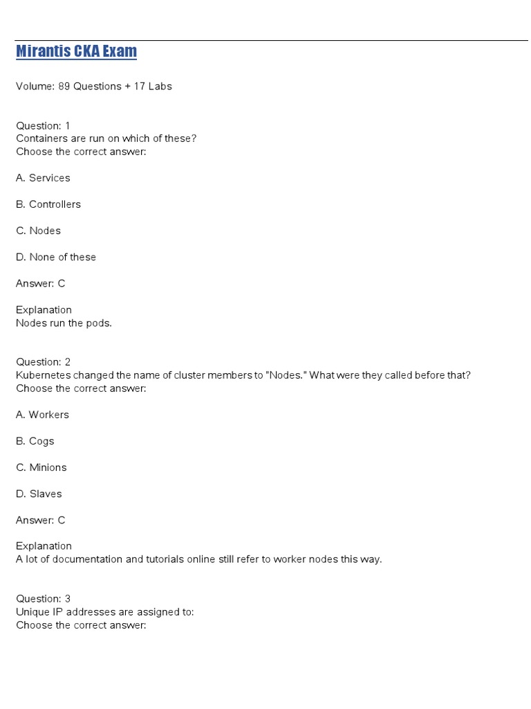 Mirantis CKA Exam: Run Jobs and Deploy Pods | PDF | Computing ...