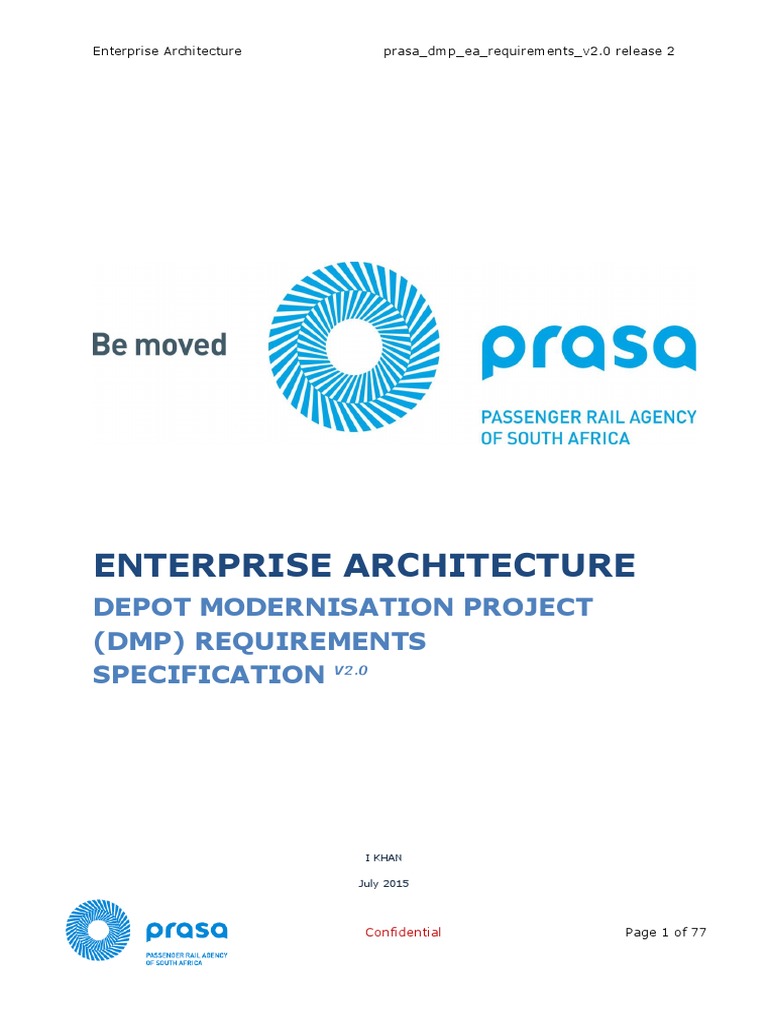 PRASA - DMP - EA - Requirements - v2.0 Release 2 PDF | PDF | Enterprise Architecture | Security ...