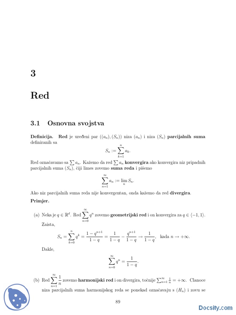 Red Vezbe Matematicka Analiza 2 Matematika | PDF