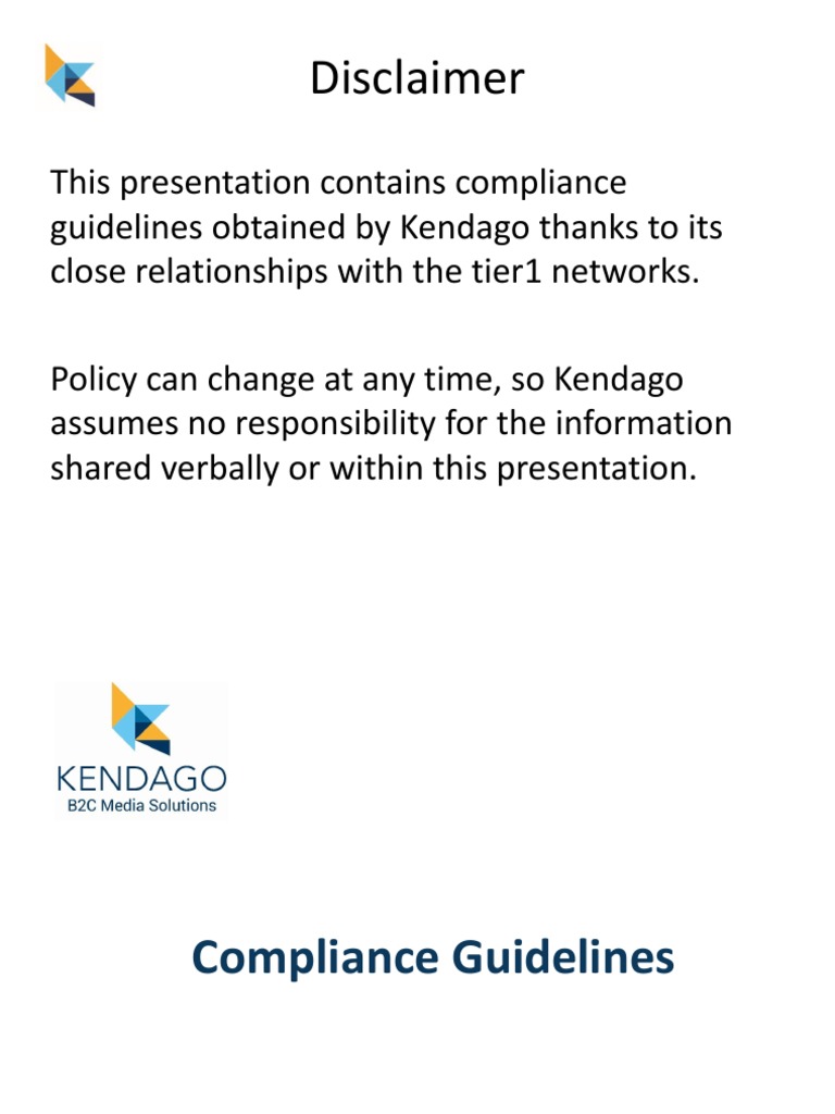 Kendago Facebook Compliance Presentation | PDF | Facebook | Regulatory ...