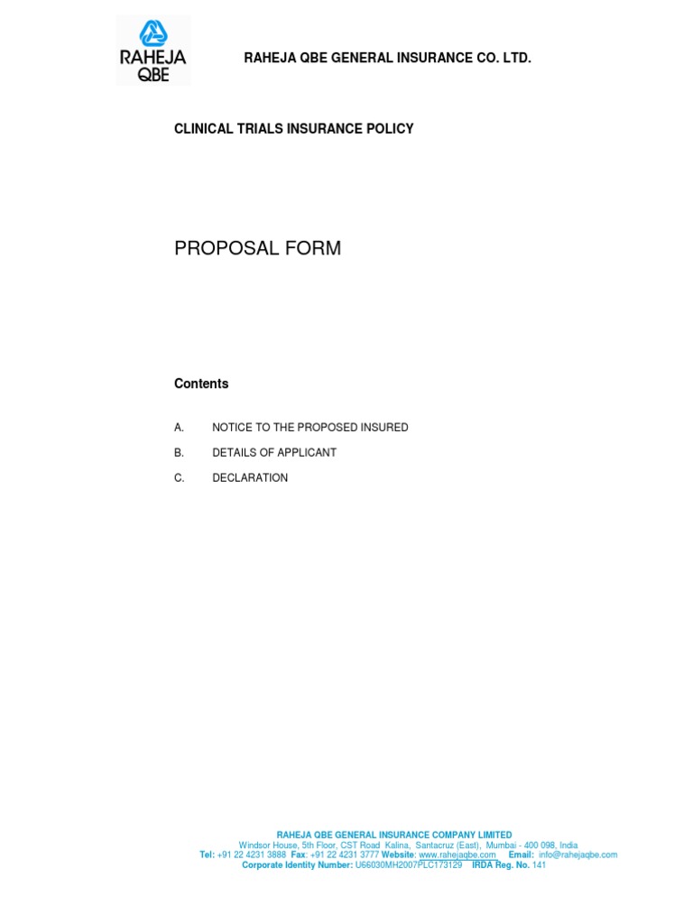 Clinical Trials Proposal Form PDF | PDF | Identity Document | Clinical ...