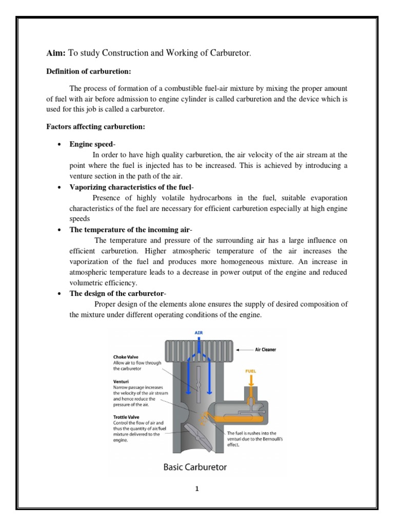Carburetor PDF | Download Free PDF | Carburetor | Throttle