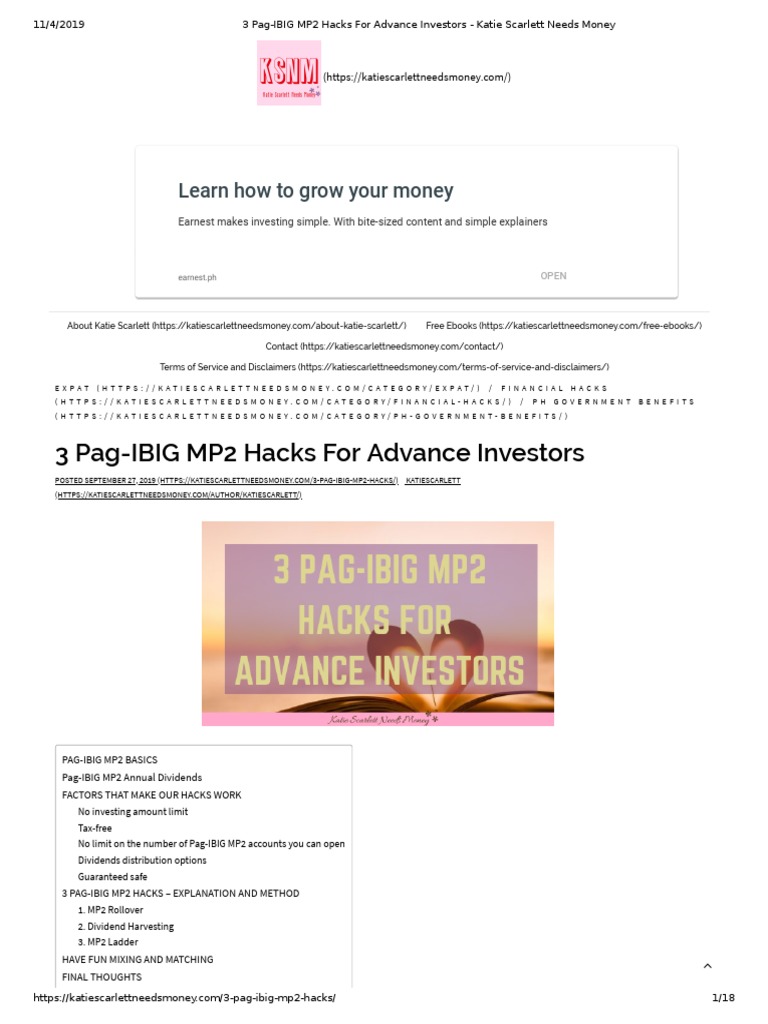 Advanced Pag-IBIG MP2 Investment Hacks | PDF | Investing | Dividend