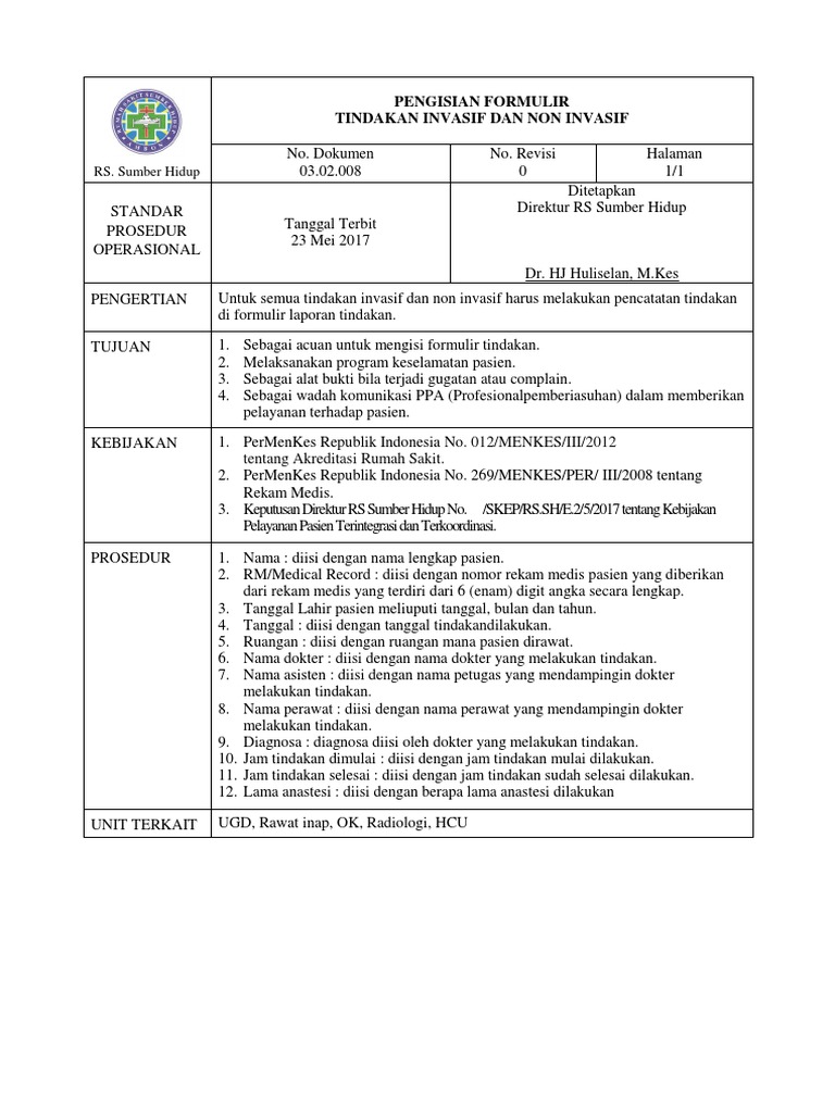 SPO Tindakan-Invasif-Dan-Non-Invasif | PDF | Pengembangan Diri ...