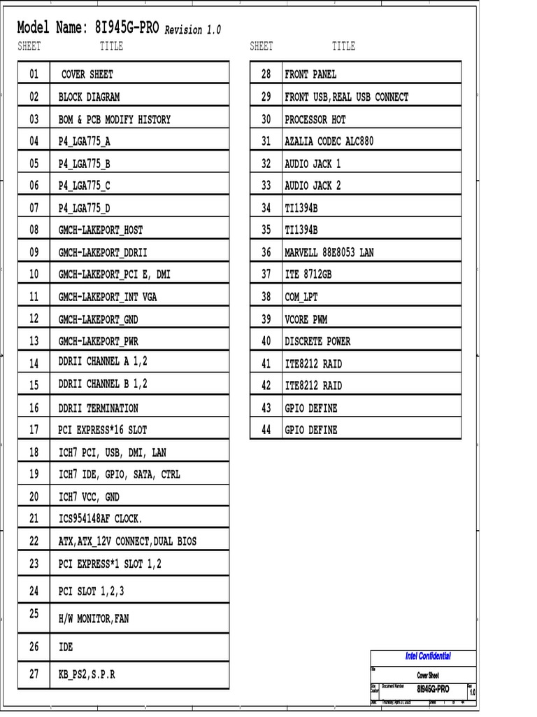 Gigabyte Ga-8i945g-Pro r1.0 Schematics PDF | PDF | Computer Hardware | Electronic Engineering