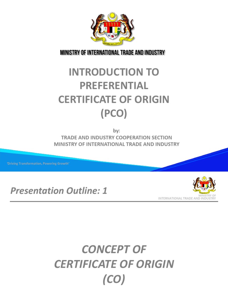 Introduction To Preferential To Certificate of Origin - UPDATED | PDF ...