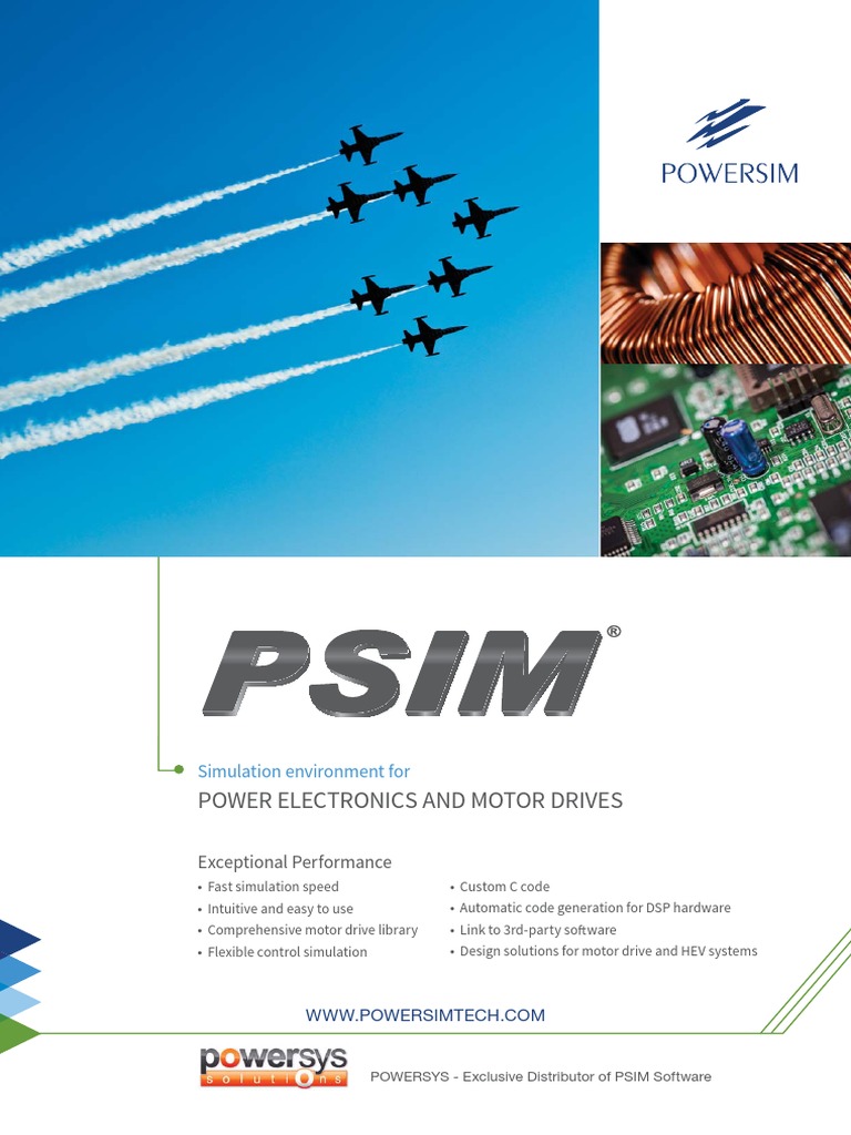 PSIM Brochure PDF | PDF | Electric Motor | Control Theory