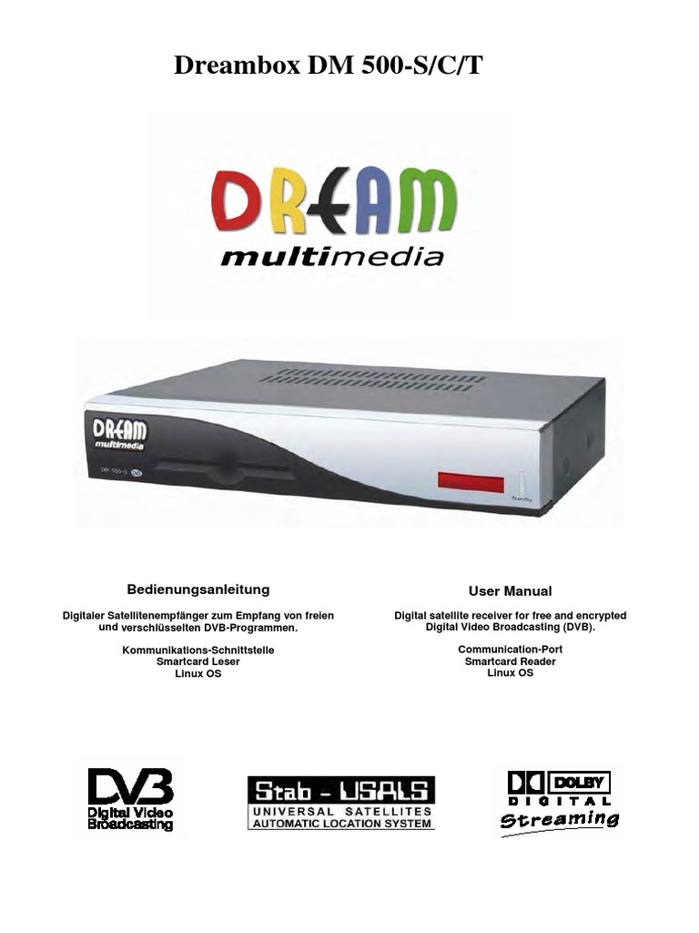 Dream Multimedia - Dreambox DM500-S_C_T Instruction Manual.pdf | Menu ...