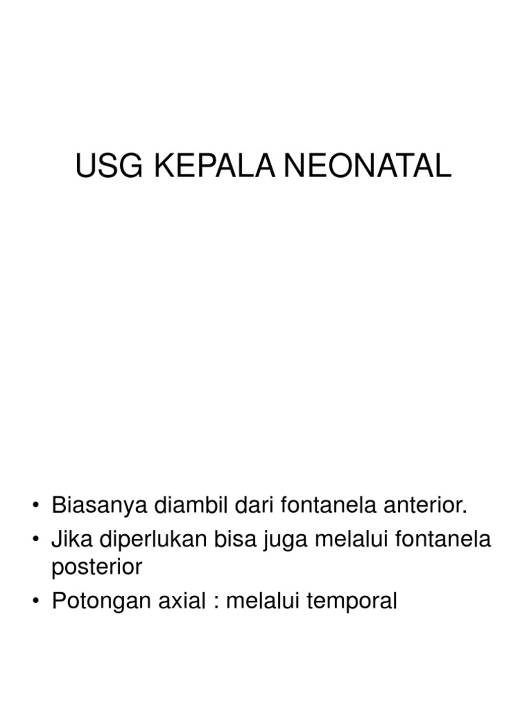Panduan USG Kepala Neonatal | PDF
