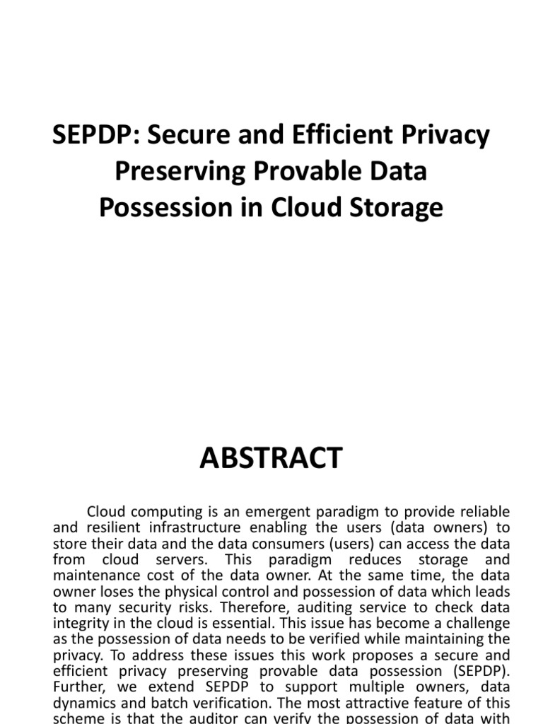 SEPDP Secure and Efficient Privacy Preserving | PDF | Cloud Computing ... SEPDP Secure and Efficient Privacy Preserving | PDF | Cloud Computing ...